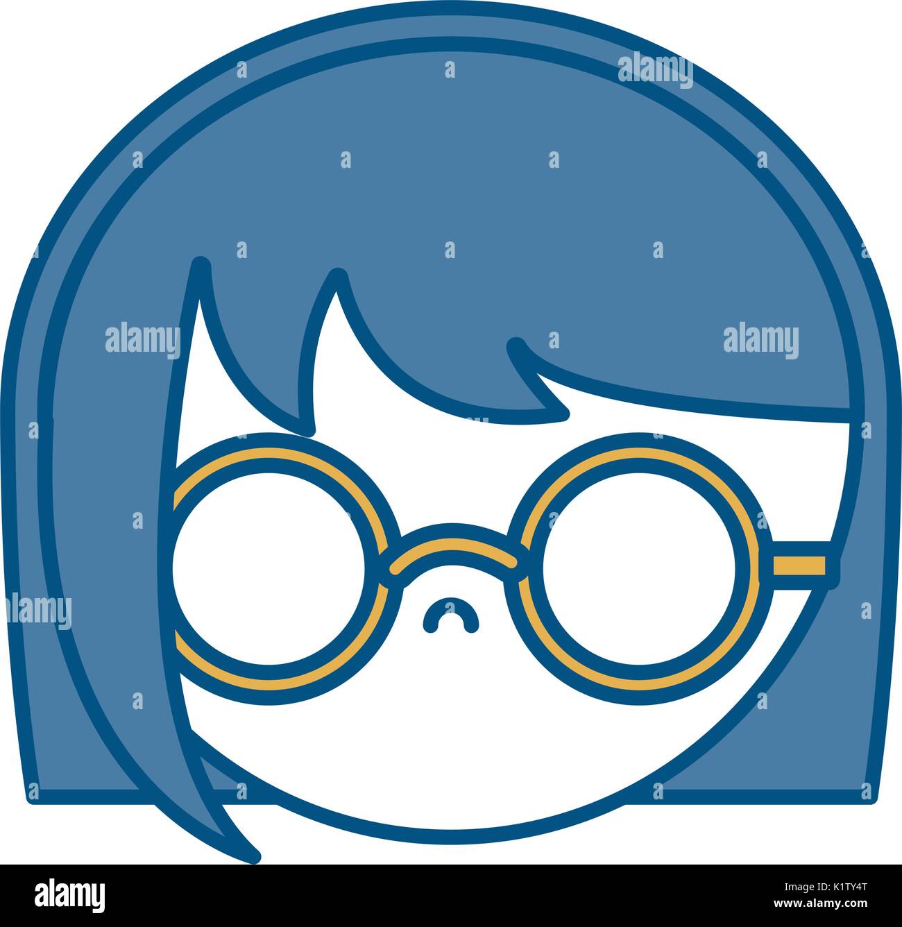 girl with glasses icon over white background vector illustration Stock ...