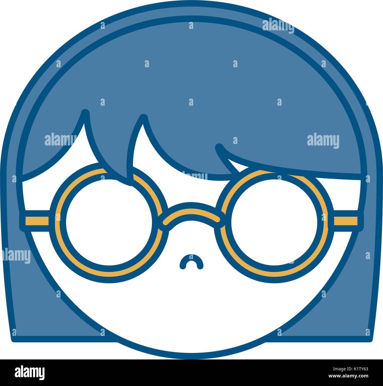 girl with glasses icon over white background vector illustration Stock ...