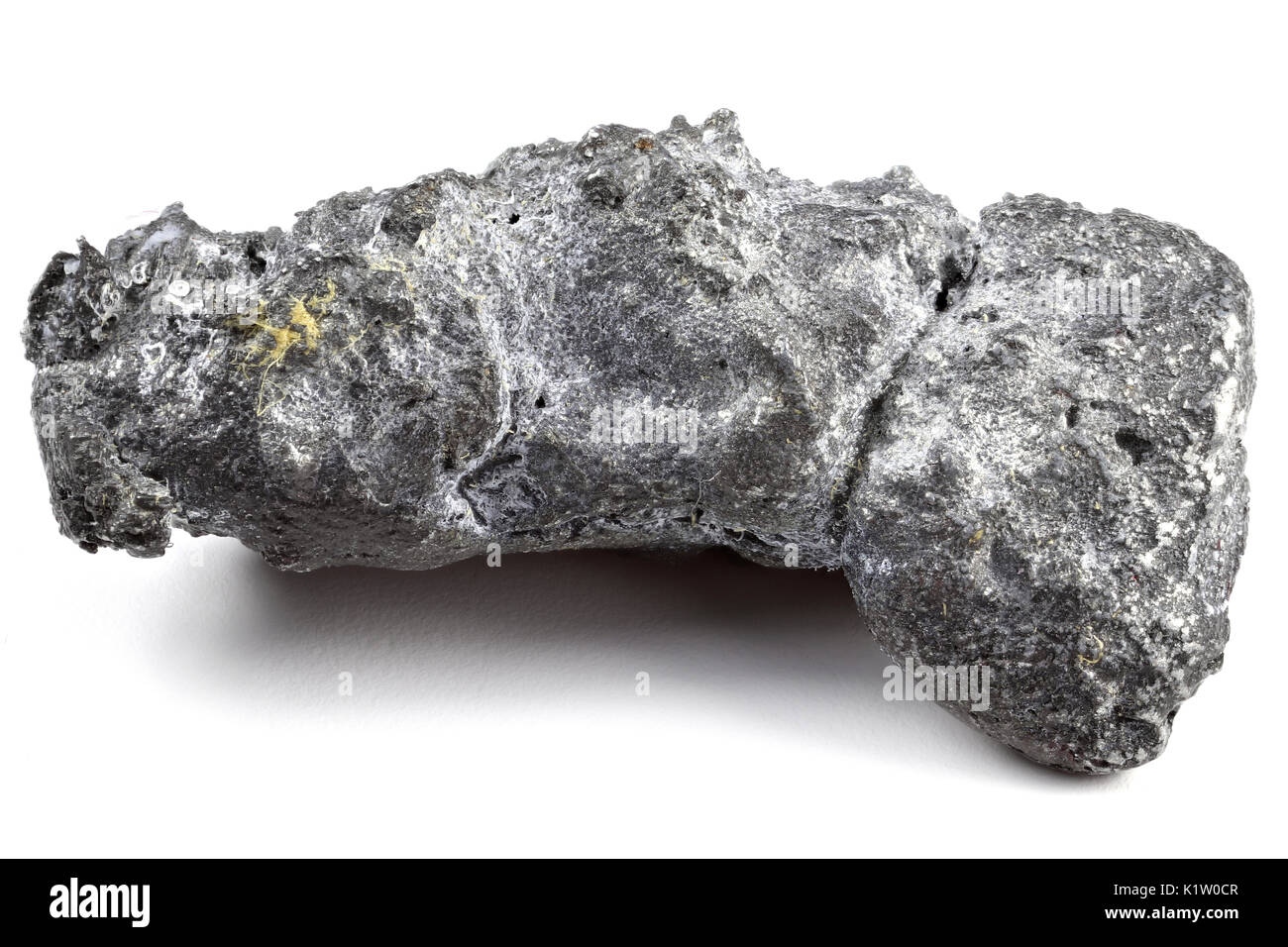 natural platinum nugget from Nischni-Tagil (Russia) isolated on white ...
