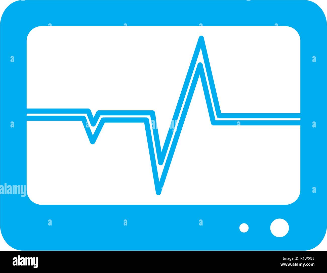 Heart Rate Monitor Icon Over White Background Vector Illustration Stock