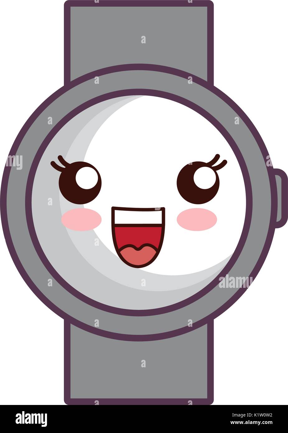 kawaii watch icon over white background vector illustration Stock ...