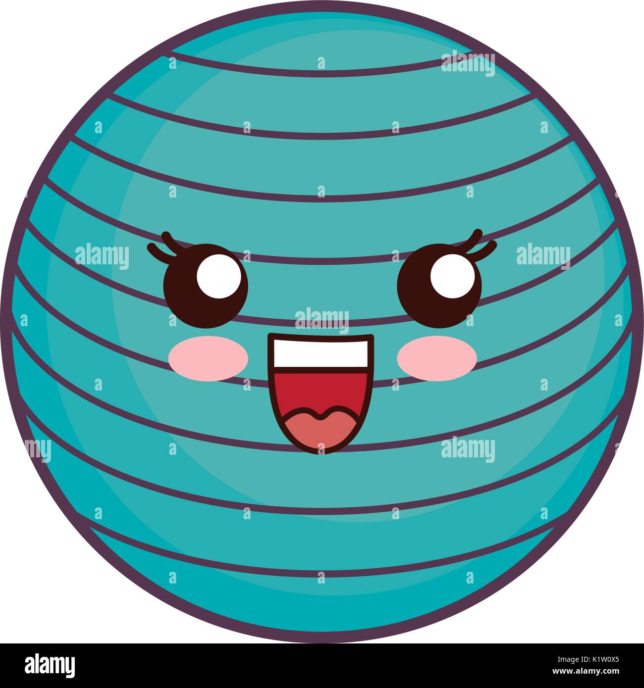 kawaii ball icon over white background vector illustration Stock Vector ...