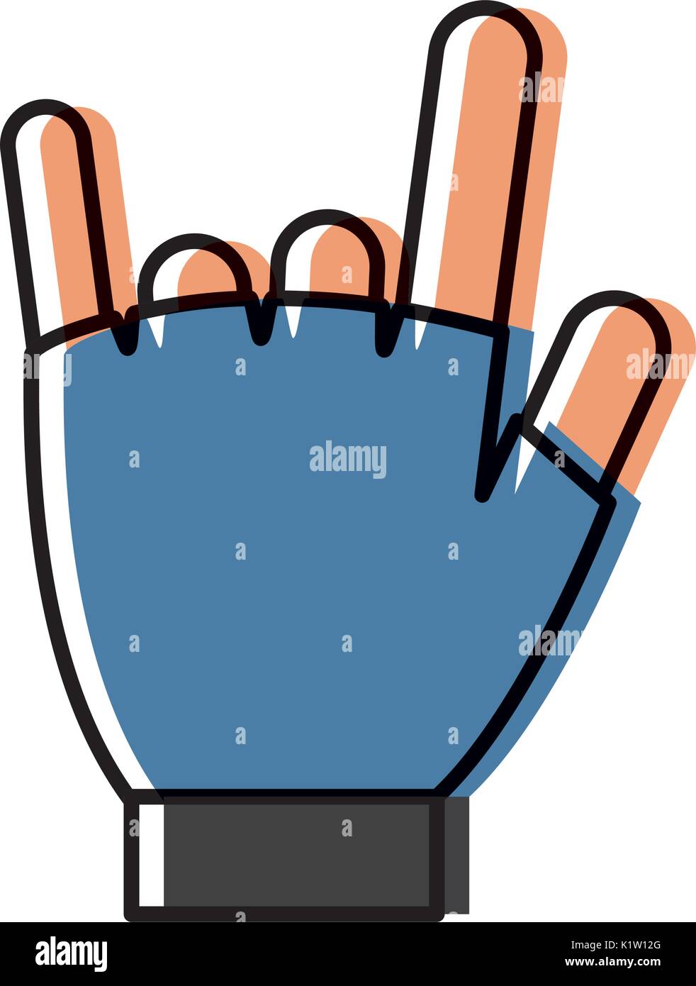 hand with gym glove icon over white background vector illustration ...