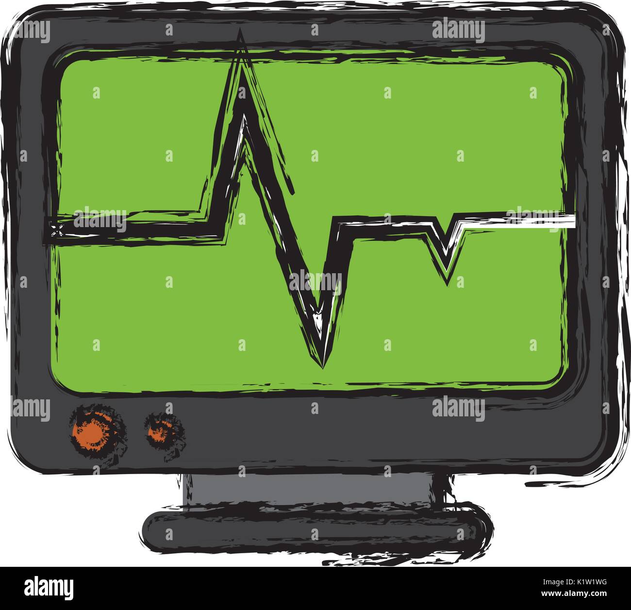 Heart Rate Monitor icon over white background vector illustration Stock ...