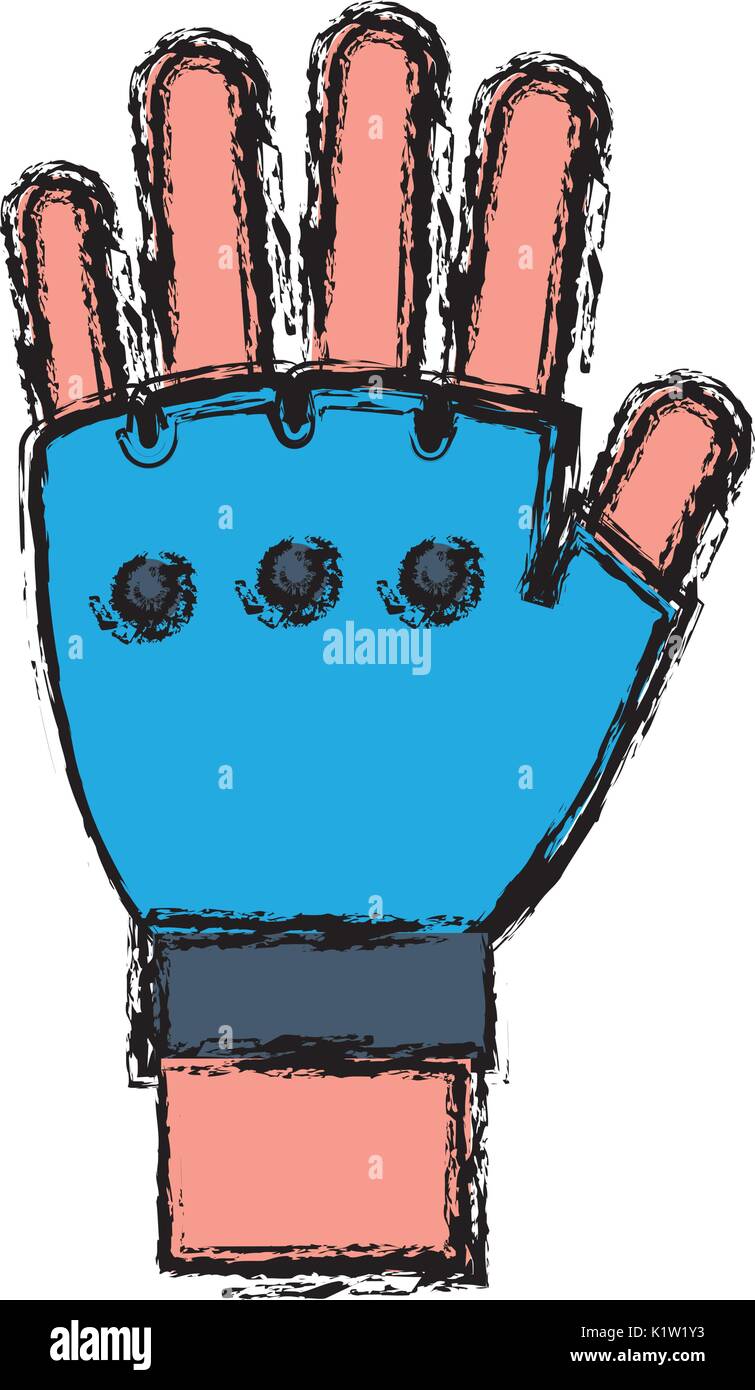 hand with gym glove icon over white background vector illustration ...