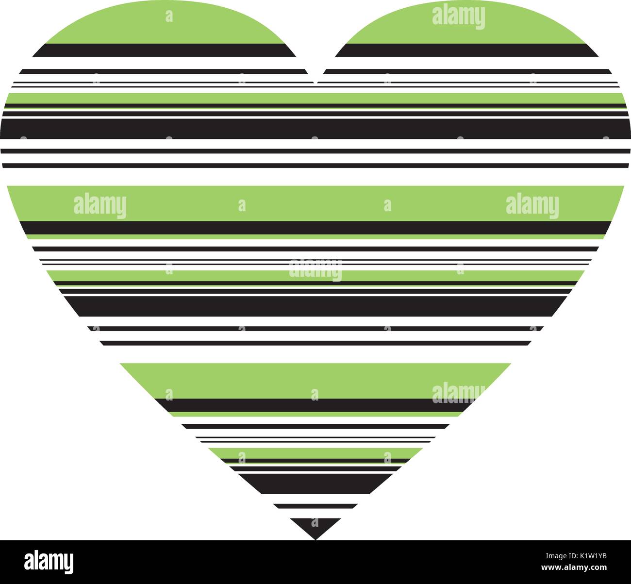 Valentine Love Heart with Stripe Illustration Stock Vector Image & Art ...