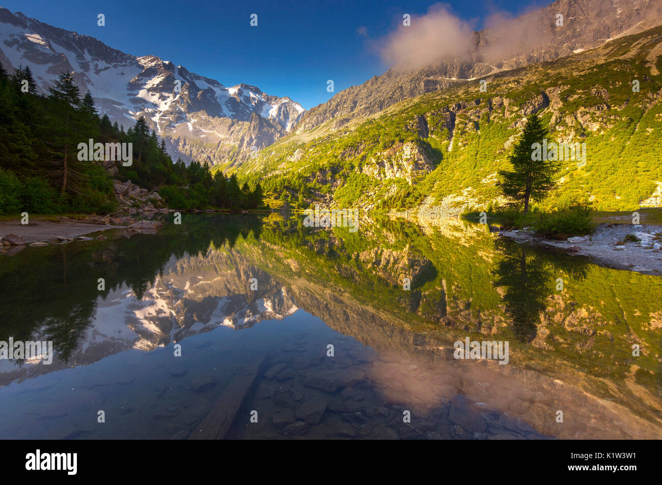 Aviolo lake in Valle Camonica, province of Brescia Italy Stock Photo ...