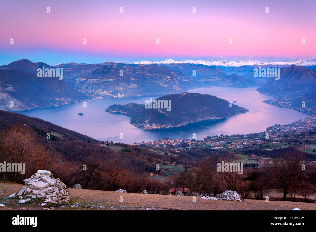 Lake Iseo and Montisola, province of Brescia, Italy Stock Photo - Alamy