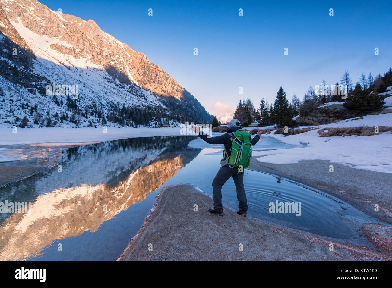 Aviolo lake in Adamello park, province of Brescia, Italy Stock Photo ...