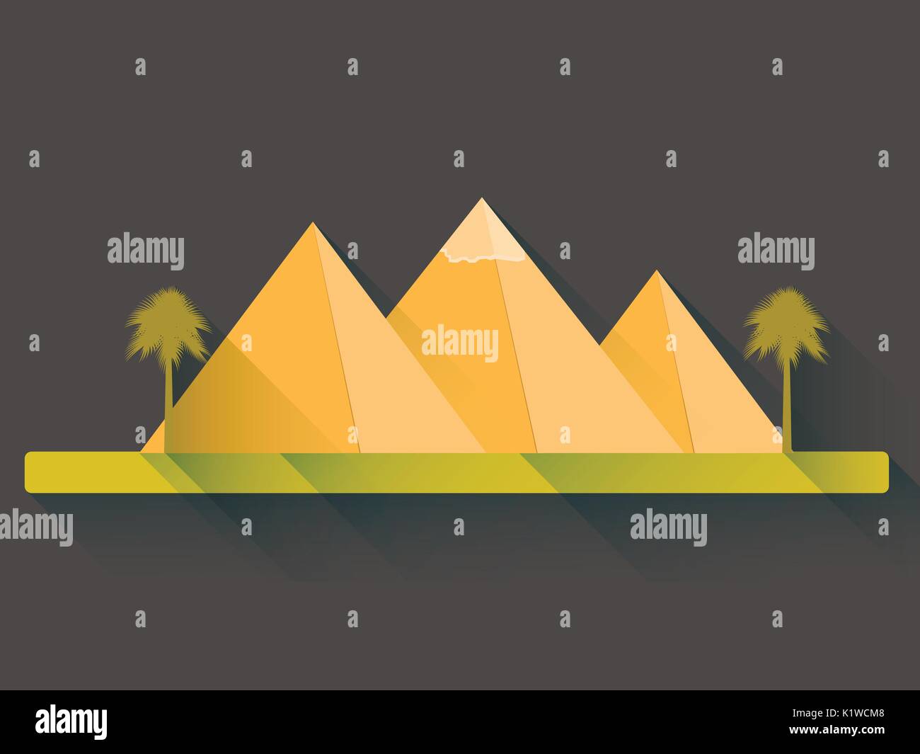 Egypt landscape pyramid panoramic Stock Vector Images - Alamy