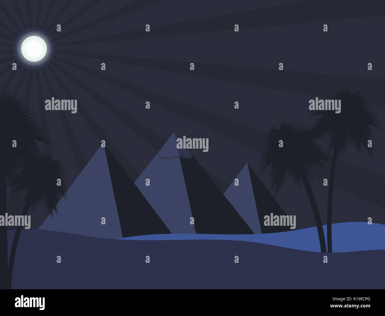 Egypt pyramid night Stock Vector Images - Alamy