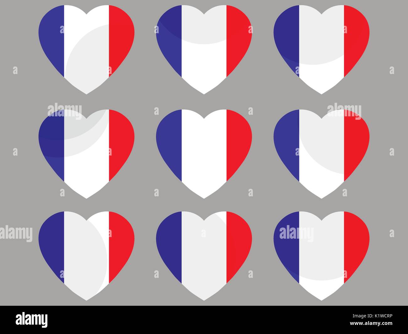 Hearts with the French flag. Vector illustration Stock Vector Image ...