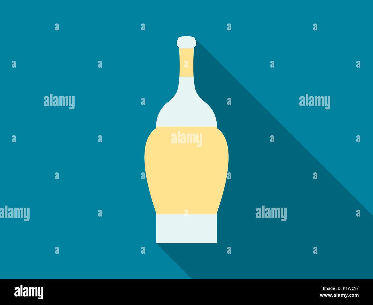 Bottle of wine with a long shadow. Vector illustration Stock Vector ...