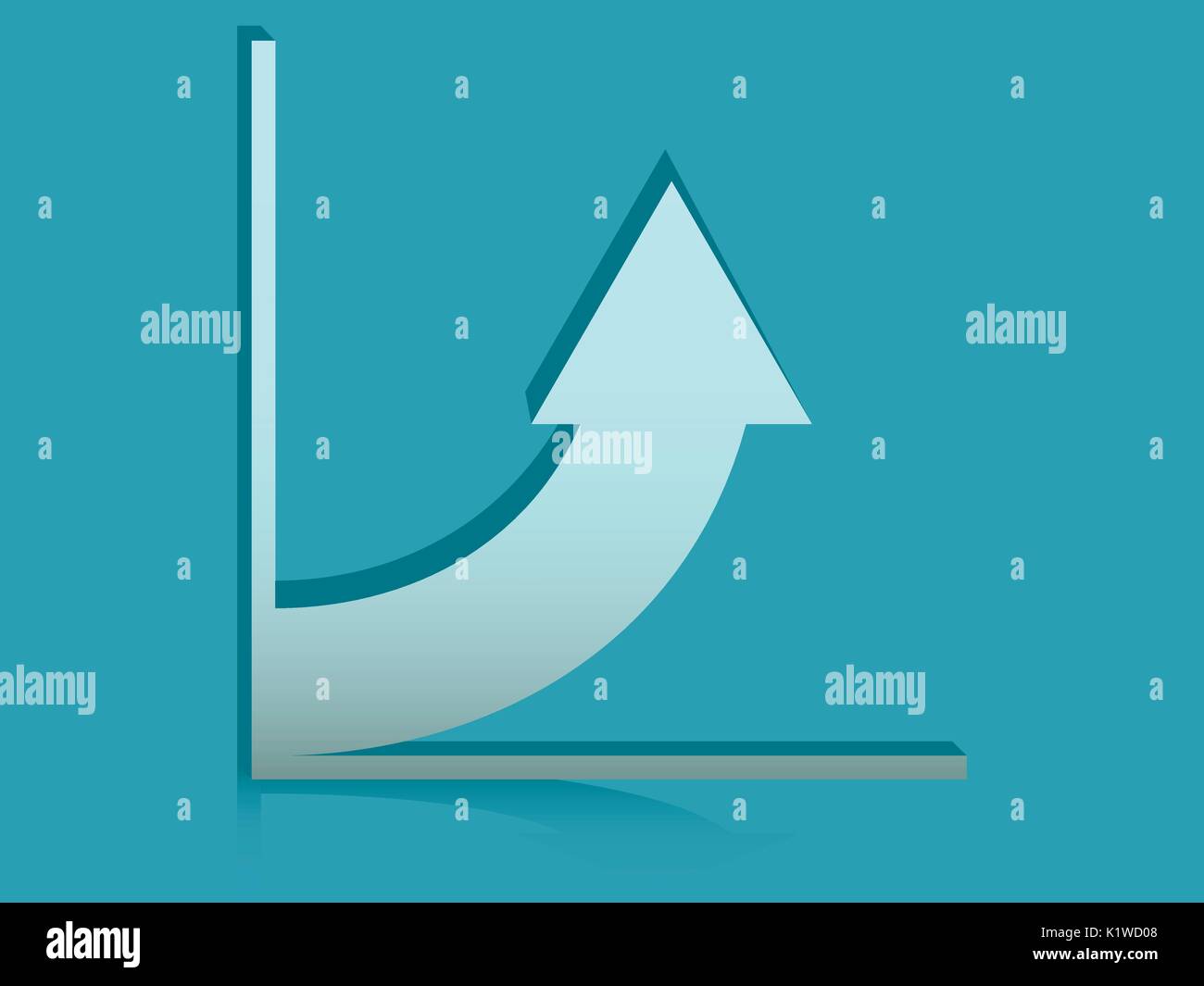 Lifting Arrow. Diagram on the rise. Vector illustration Stock Vector ...