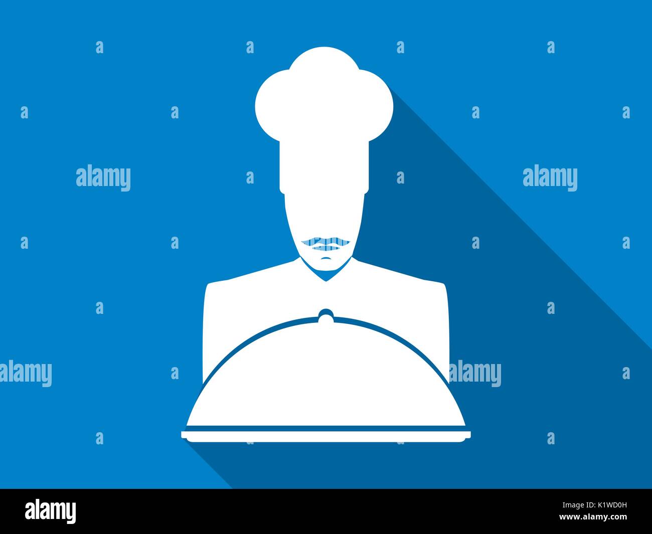 Chef flat icon with long shadow. Vector illustration Stock Vector Image ...