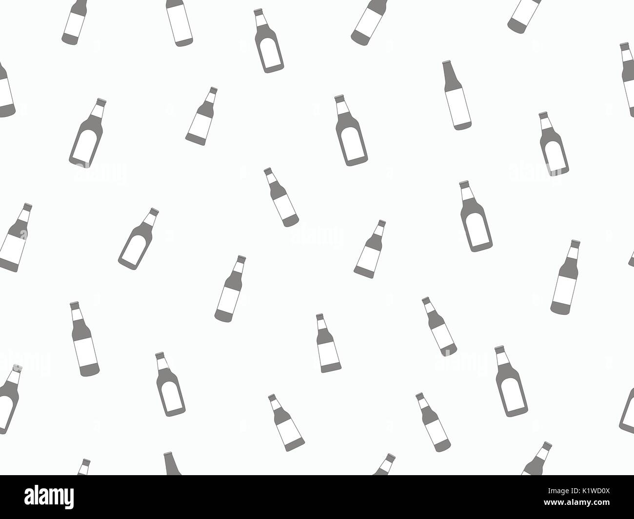 Seamless pattern with bottles of beer. Vector illustration Stock Vector ...