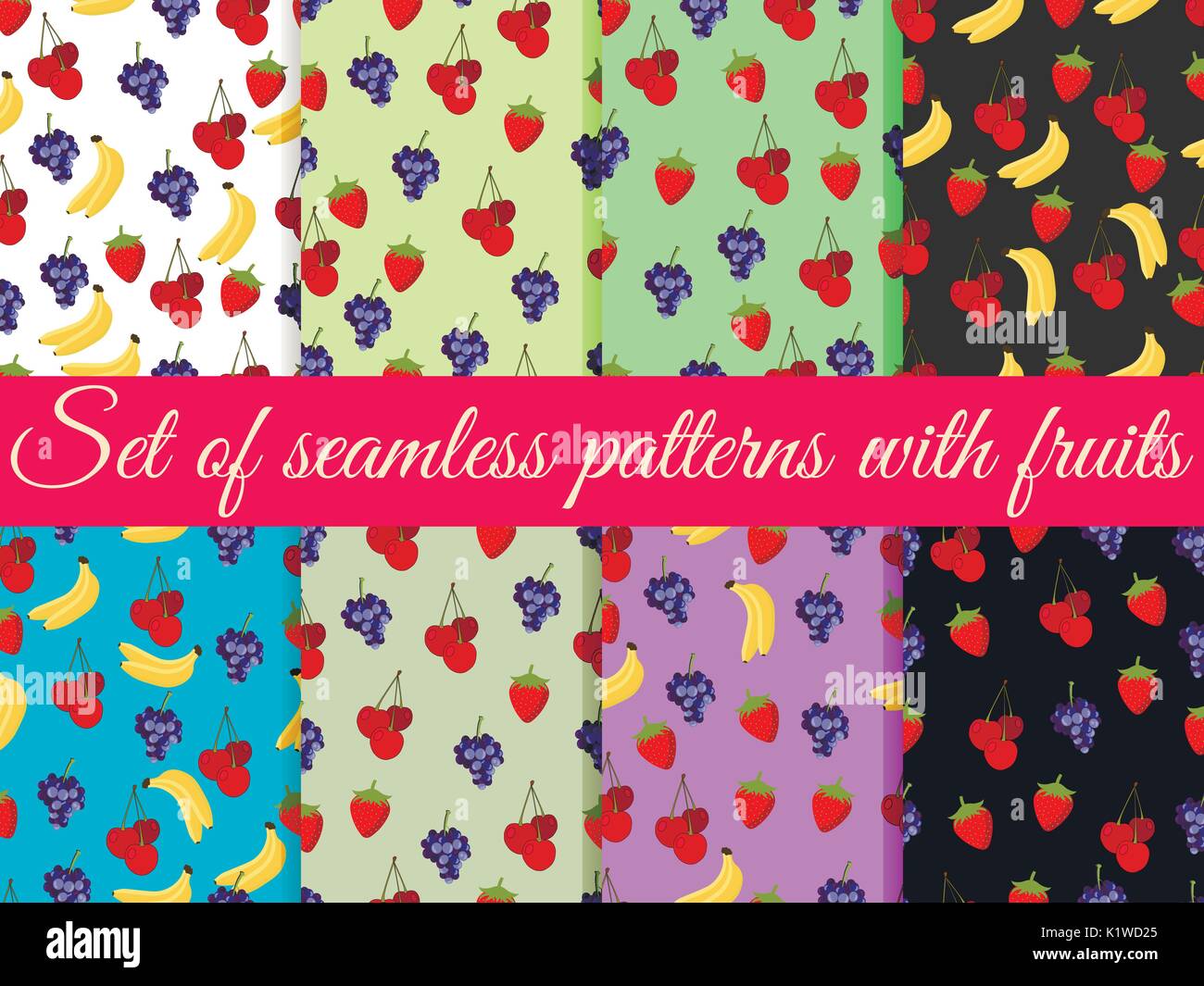 Bunch red grape pattern Stock Vector Images - Alamy