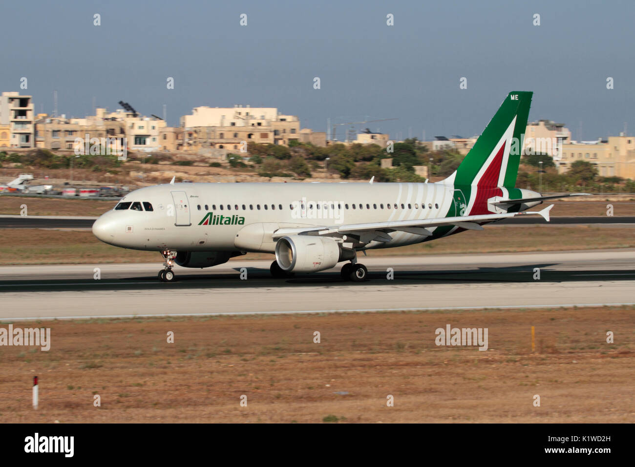 Alitalia Airbus A319 passenger jet plane in the airline's new livery on ...