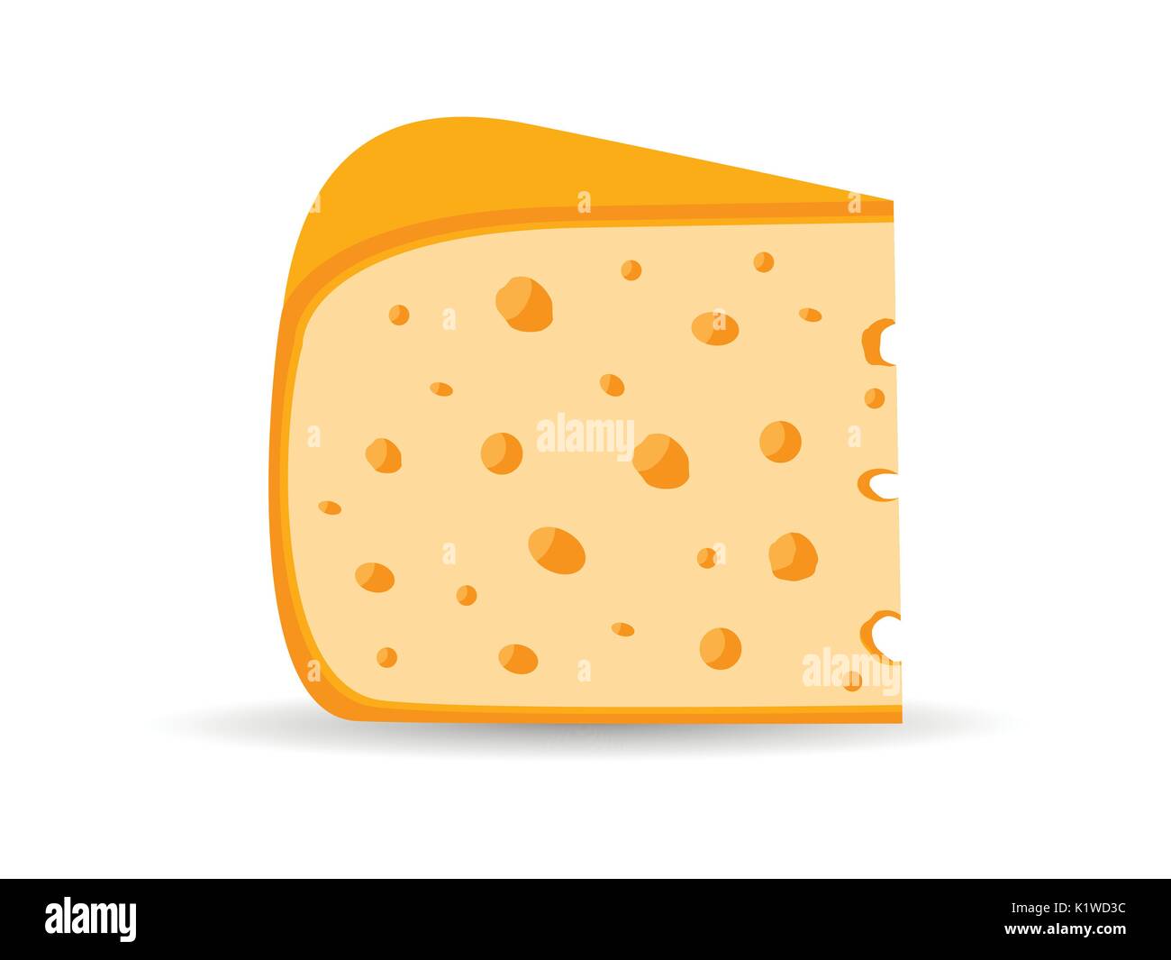 Triangle cheese with holes isolated on white background. Vector ...