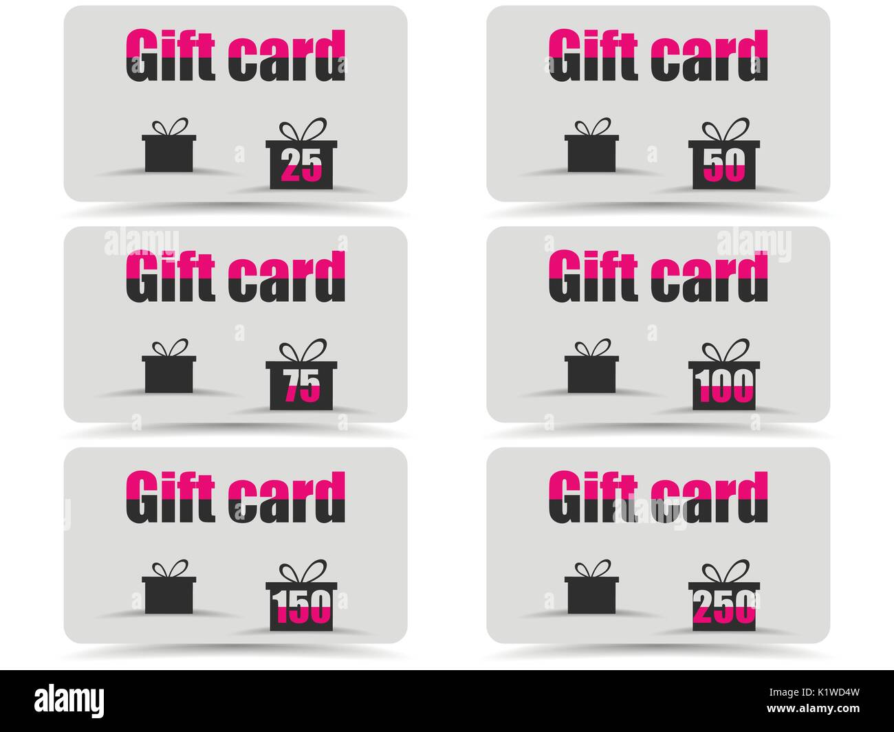 Gift card with a gift box. Realistic gift card with a gradient ...