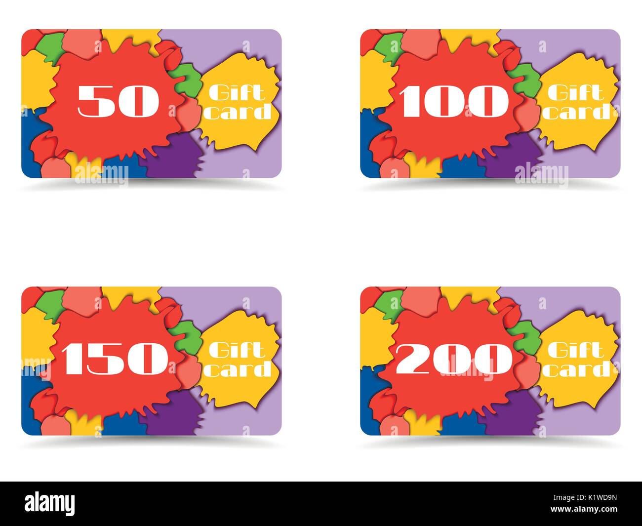 Beautiful gift card. Collection of gift cards. Shopping gift card ...