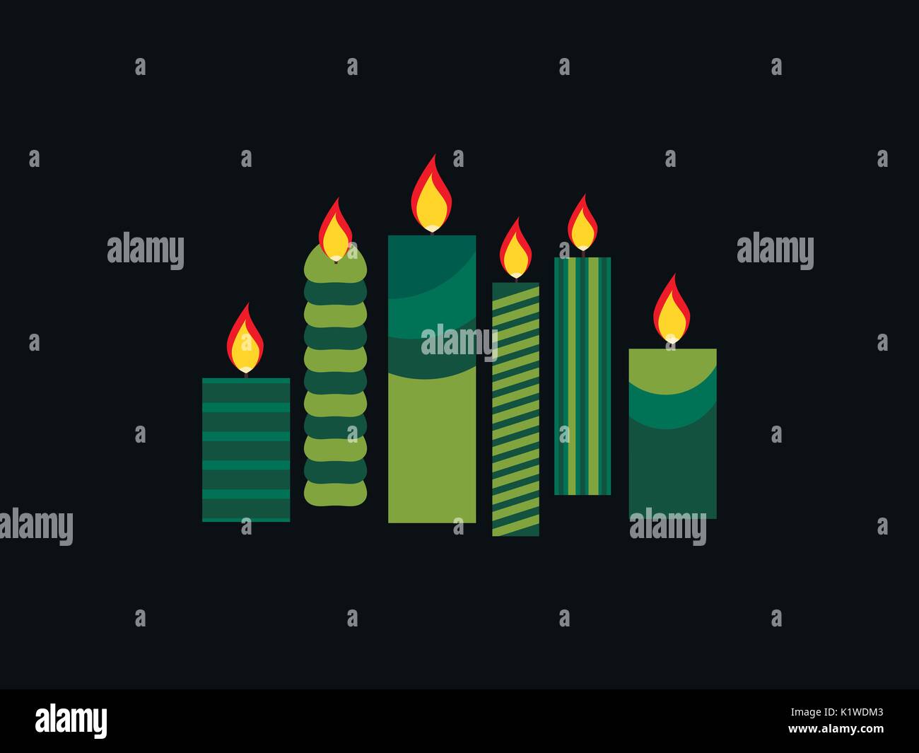 Christmas candles in a flat design. Vector illustration Stock Vector ...