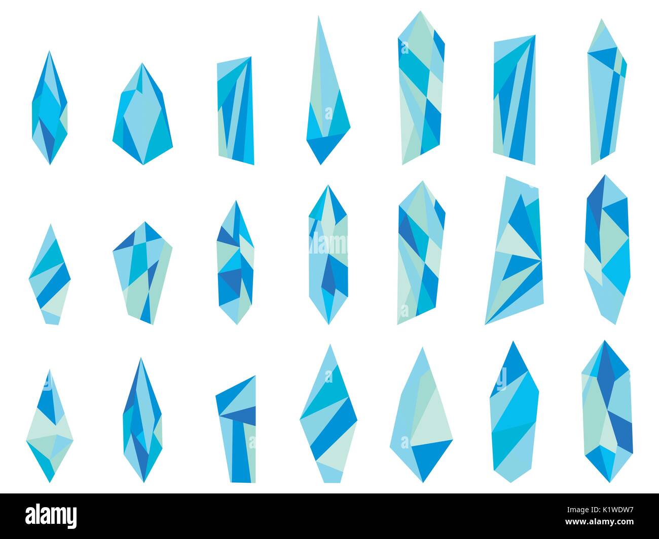 Crystals isolated on white background. Minerals, design elements ...