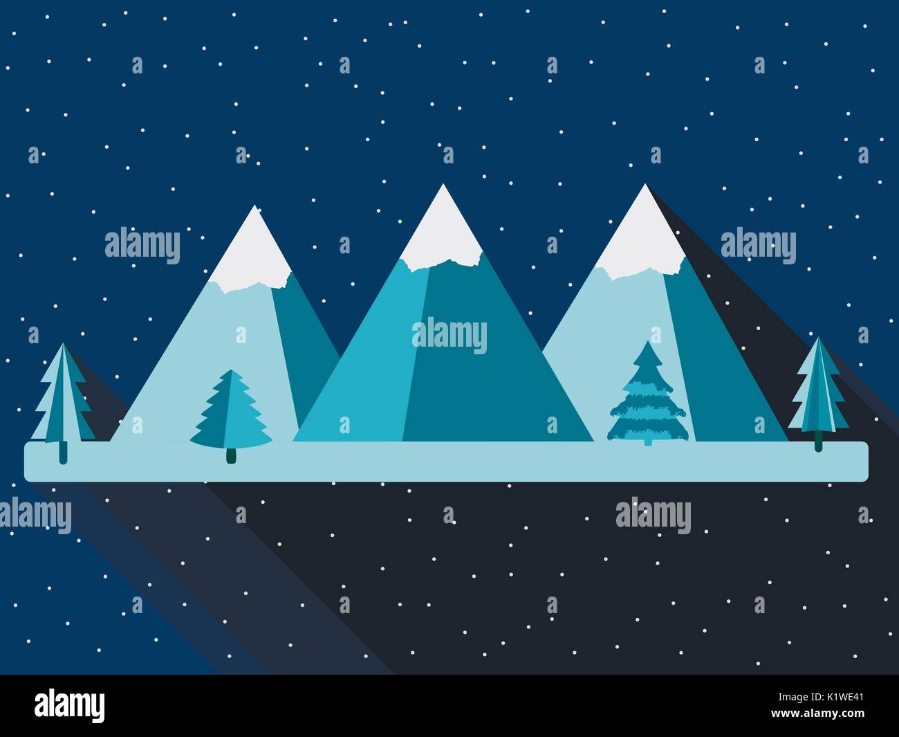 Mountains in a flat style with a long shadow. Mountain landscape ...
