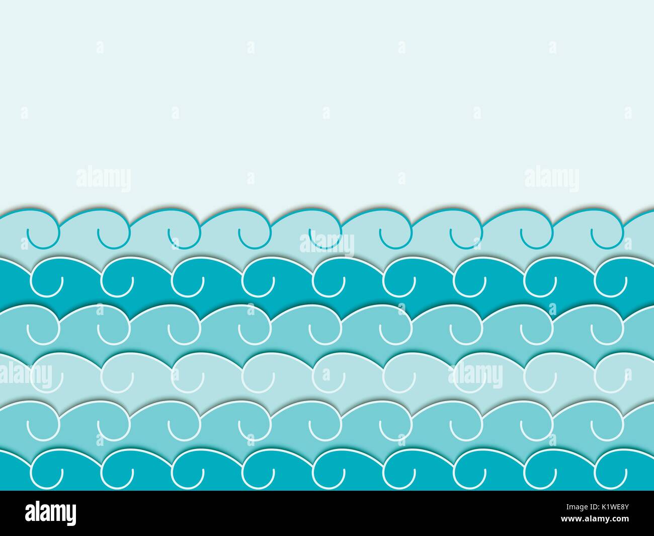 Paper wave. Seascape. vector illustration Stock Vector Image & Art - Alamy