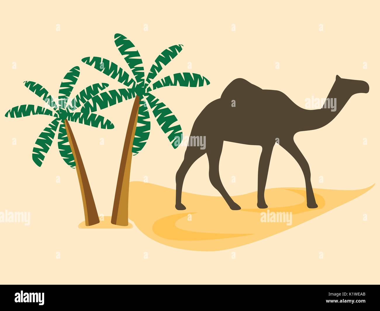 Palm trees in the sahara desert Stock Vector Images - Alamy
