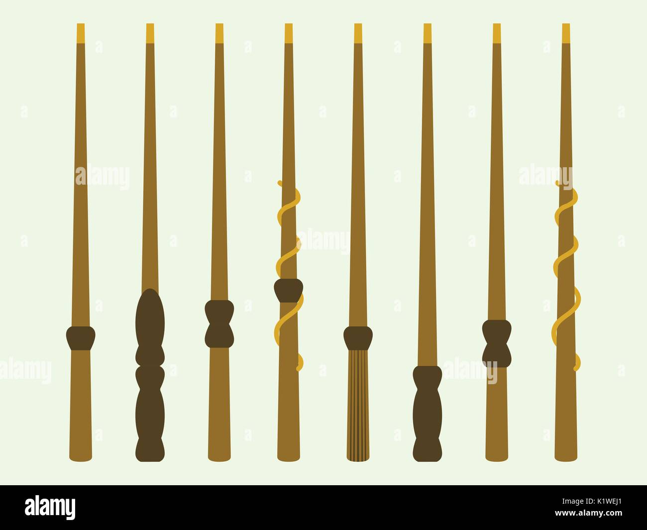 Magic wands. Magic and magical objects. Wizard tool. Vector ...