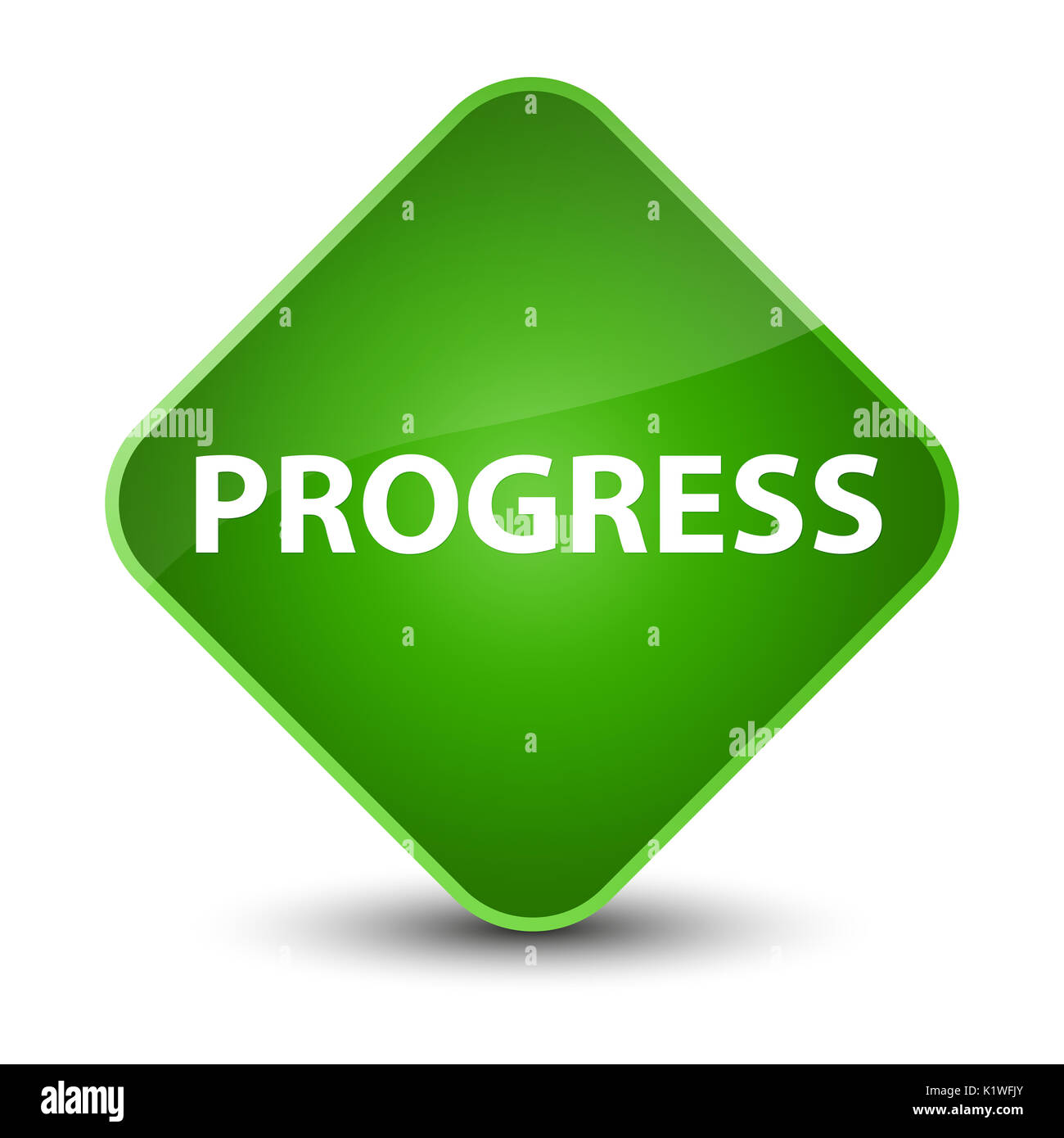 Progress isolated on elegant green diamond button abstract illustration ...