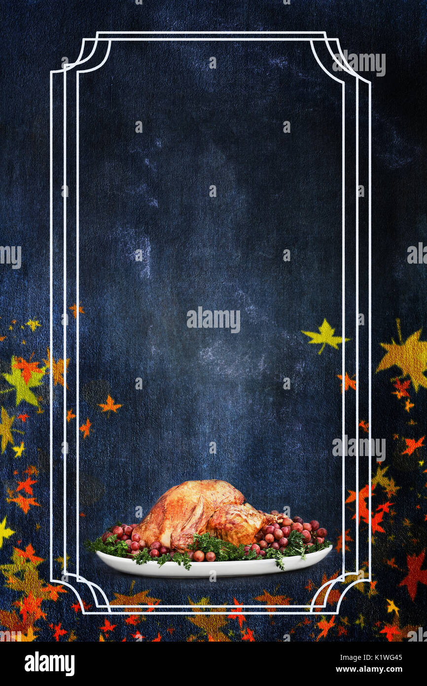 Photo based illustration of a holiday Thanksgiving Day turkey flyer ...