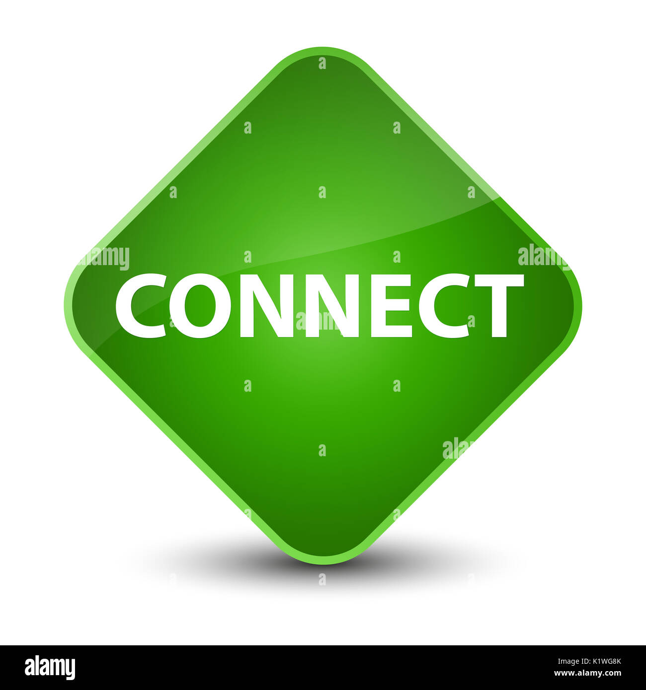 Connect isolated on elegant green diamond button abstract illustration ...