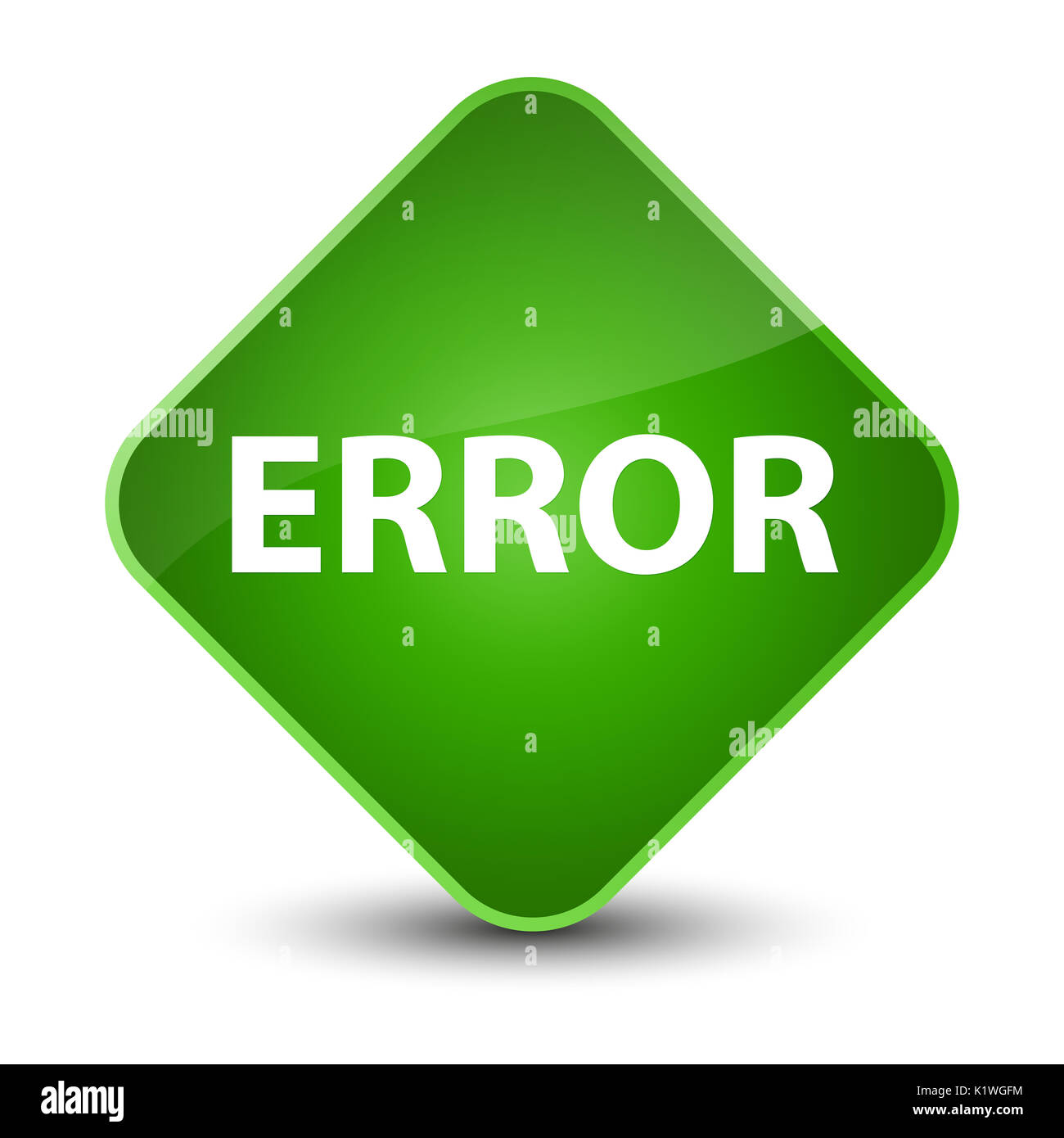 Error isolated on elegant green diamond button abstract illustration ...