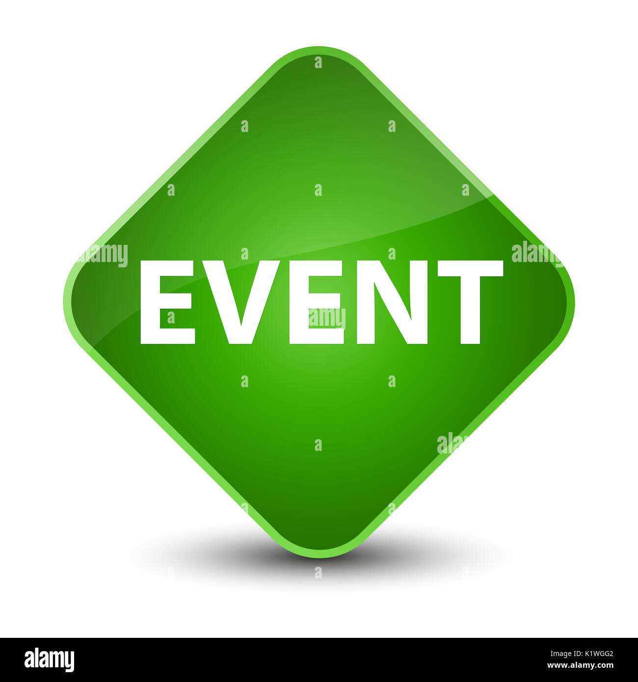 Event isolated on elegant green diamond button abstract illustration ...