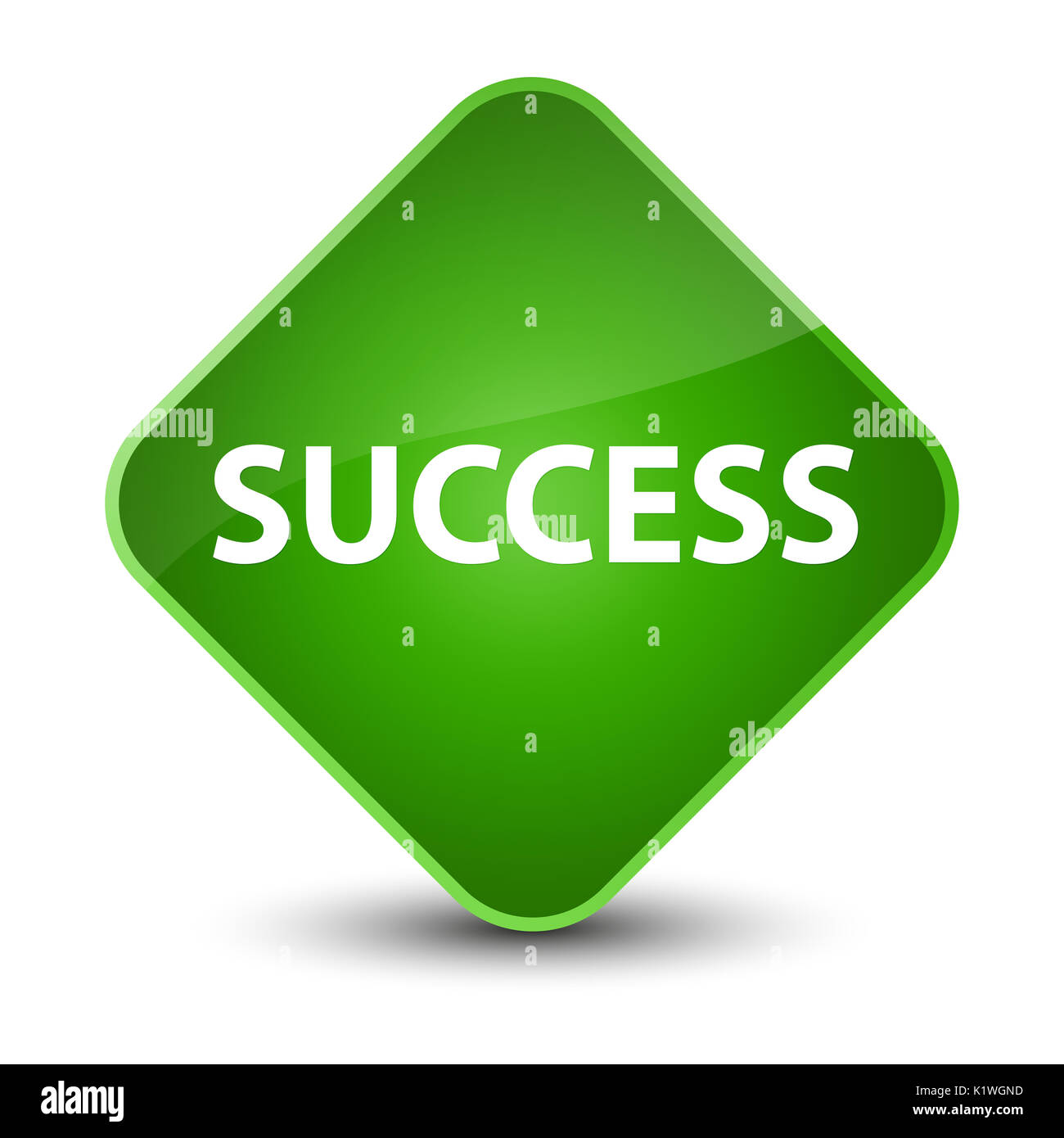 Success isolated on elegant green diamond button abstract illustration ...
