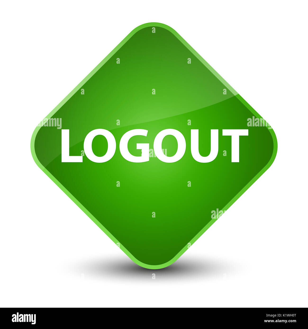 Logout isolated on elegant green diamond button abstract illustration ...