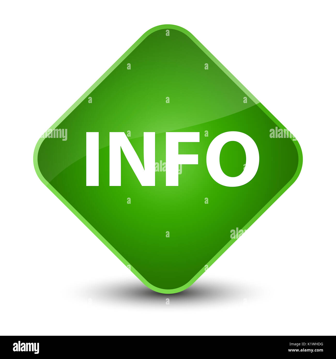 Info isolated on elegant green diamond button abstract illustration ...