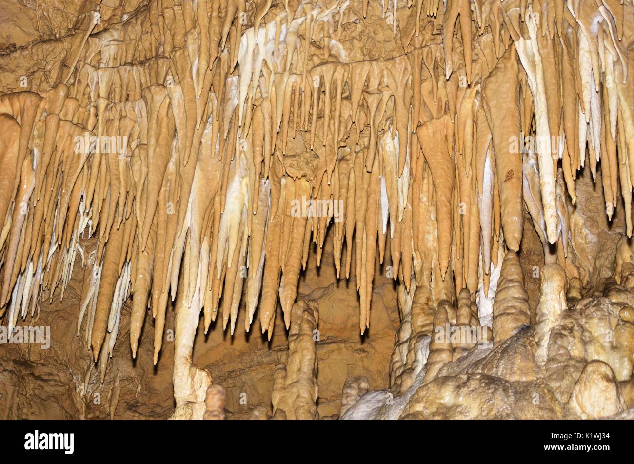 Stalactites in underground cave Stock Photo - Alamy