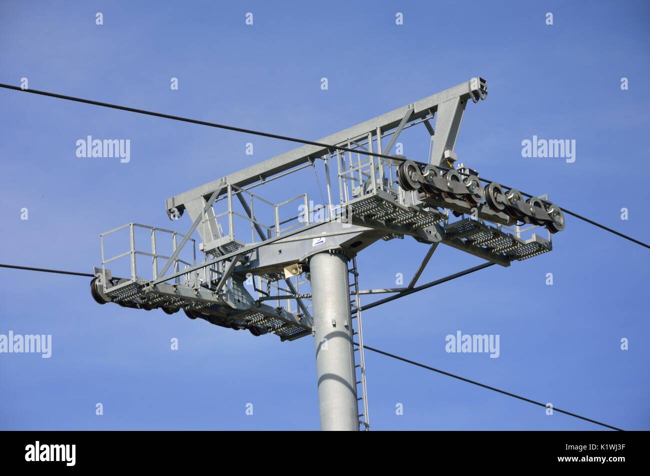 Chair lift wheel mechanism Stock Photo - Alamy