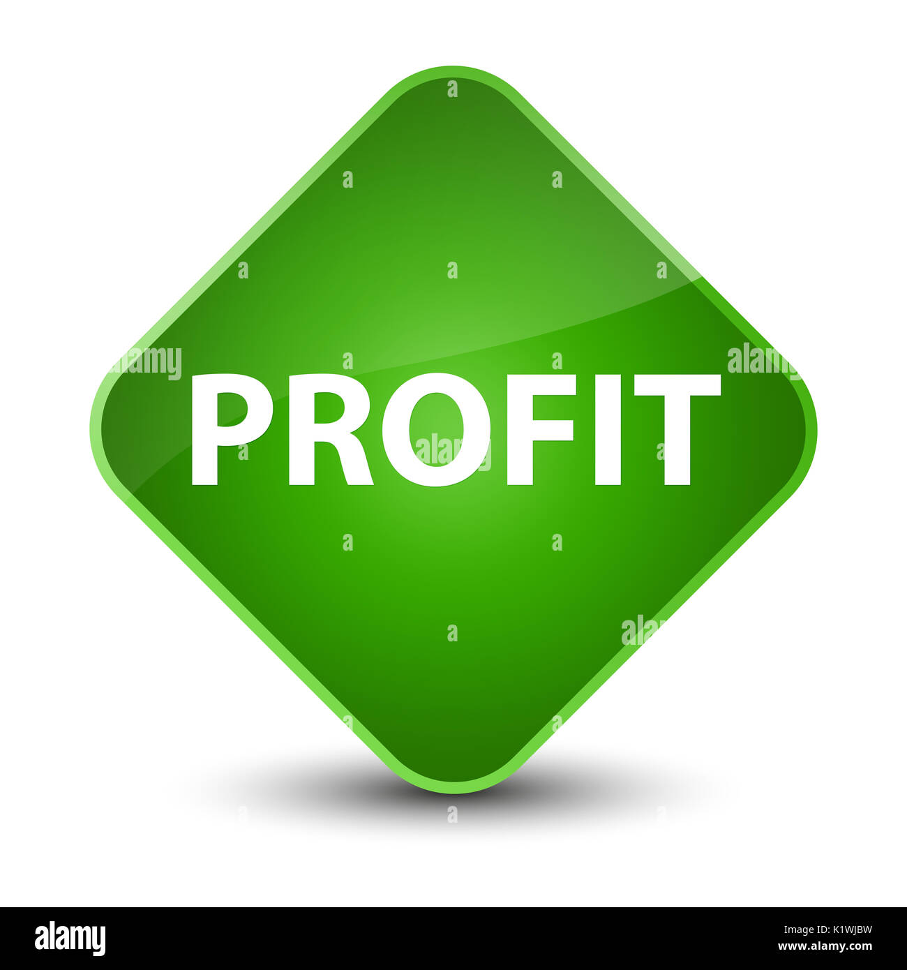 Profit isolated on elegant green diamond button abstract illustration ...
