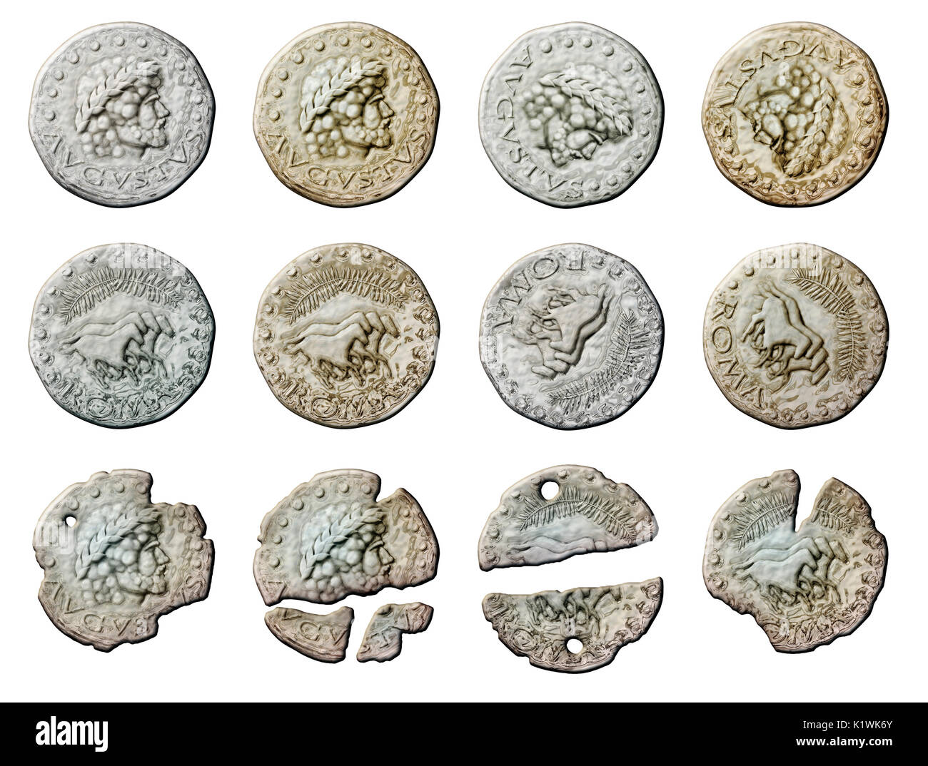 Digital illustration of ancient Roman coins Stock Photo - Alamy