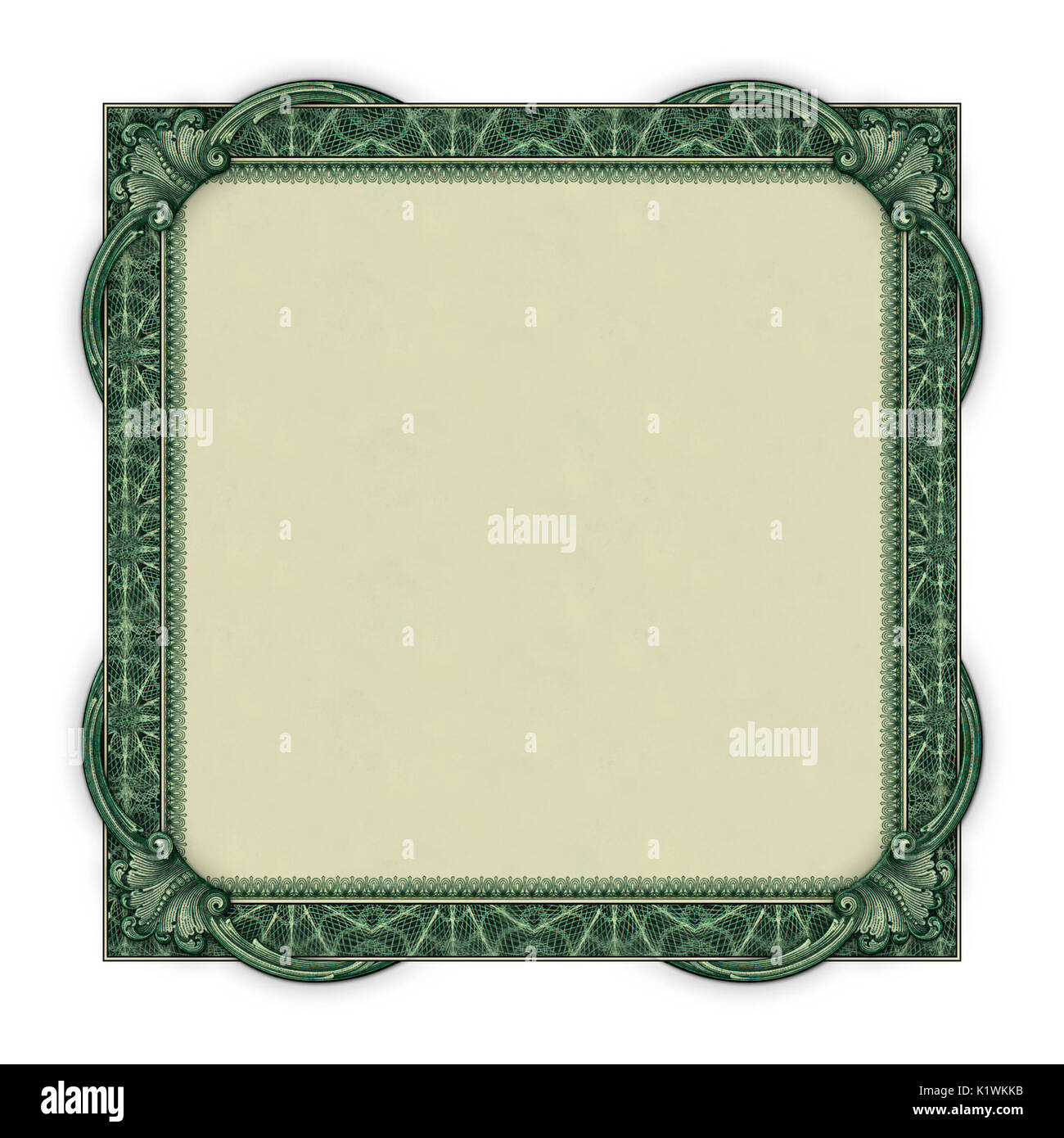 Photo-illustration of a border/frame using elements from a dollar bill ...
