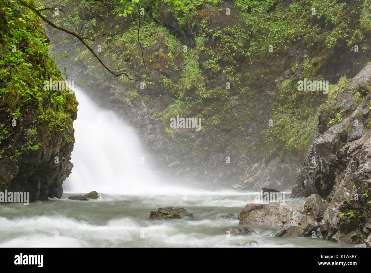 Waterfall, Thunder Bird Falls, Anchorage, Alaska, USA Stock Photo - Alamy