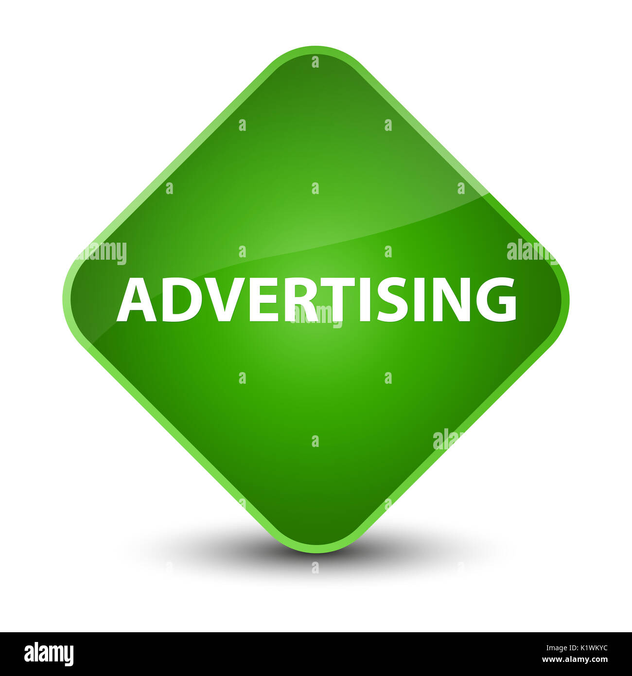 Advertising isolated on elegant green diamond button abstract ...