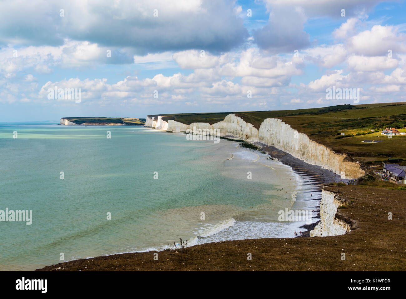 The area of chalk headlands in East Sussex, England called Beachy Head ...