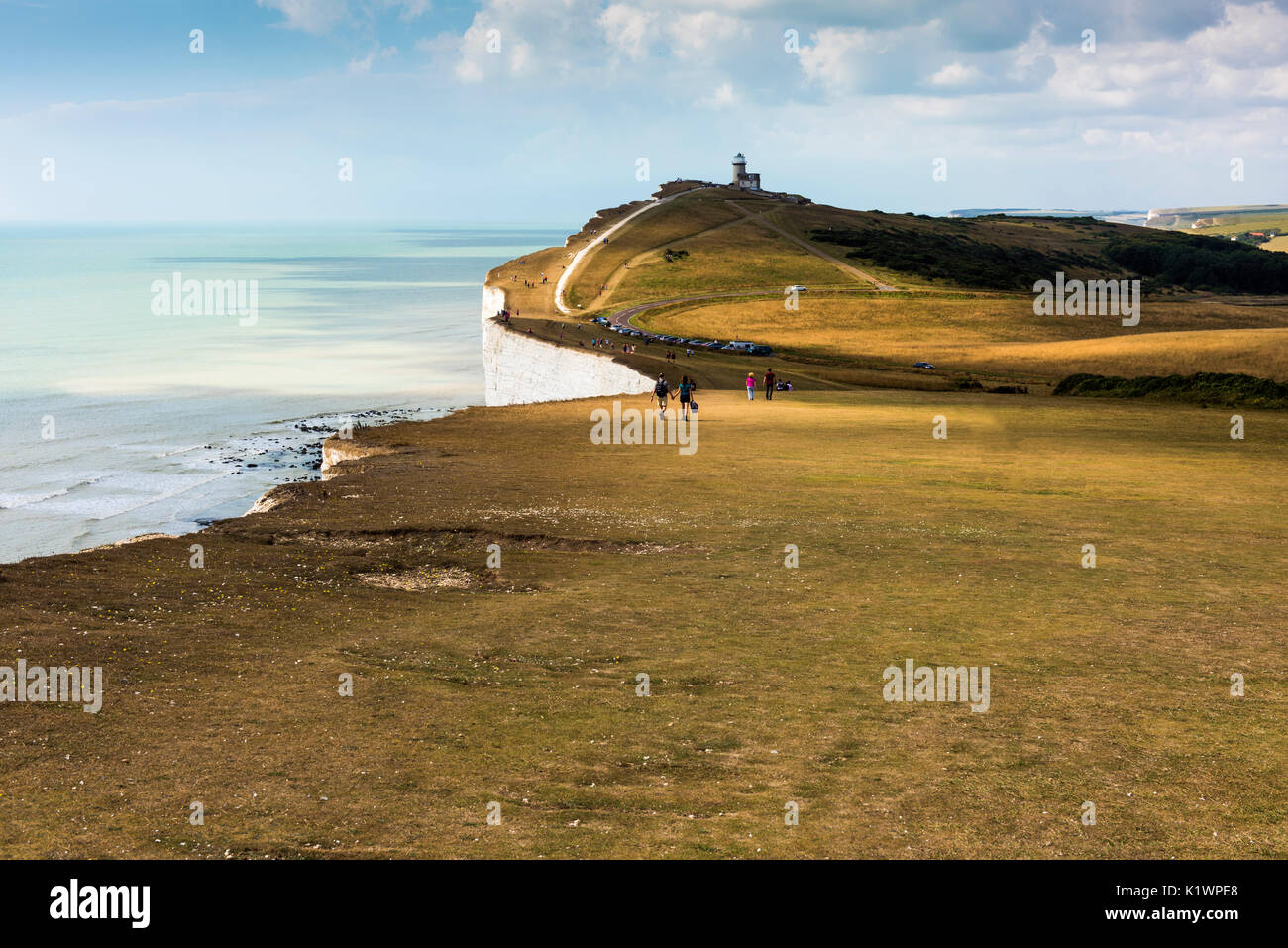 The area of chalk headlands in East Sussex, England called Beachy Head ...