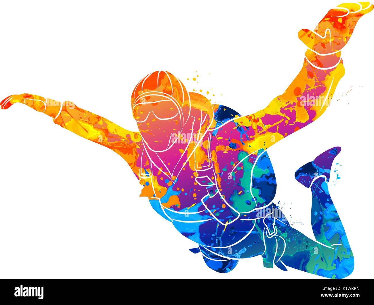 Skydiver sky diving activity Stock Vector Images - Alamy