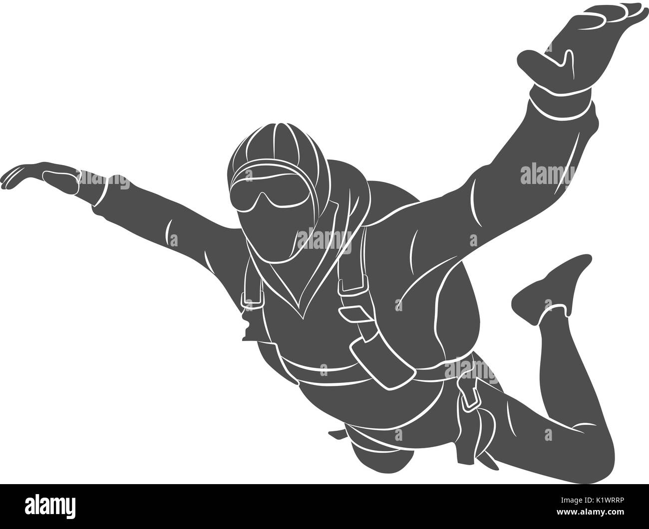 Skydiver sky diving activity Stock Vector Images - Alamy